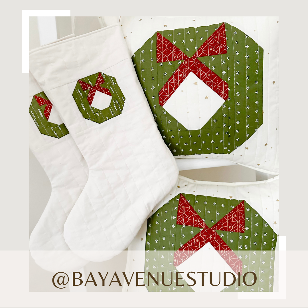 Tinsel Wreath Quilt Block pattern – DueNorthHandmade