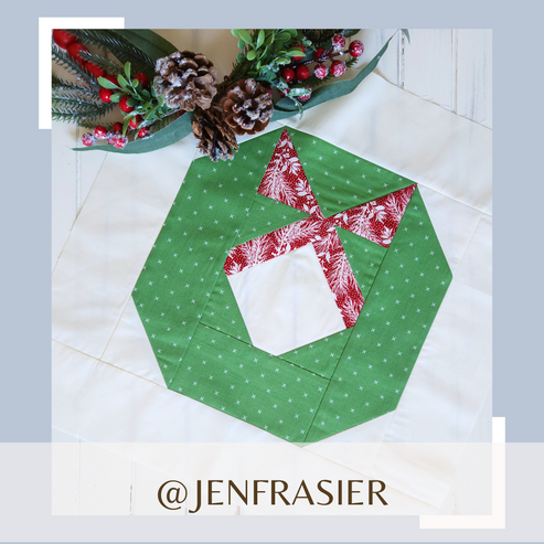 Tinsel Wreath Quilt Block pattern – DueNorthHandmade