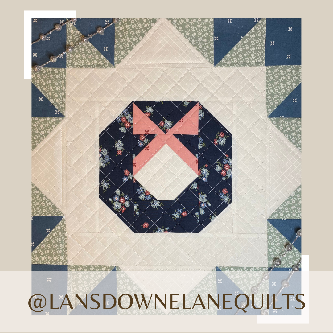 Tinsel Wreath Quilt Block pattern – DueNorthHandmade